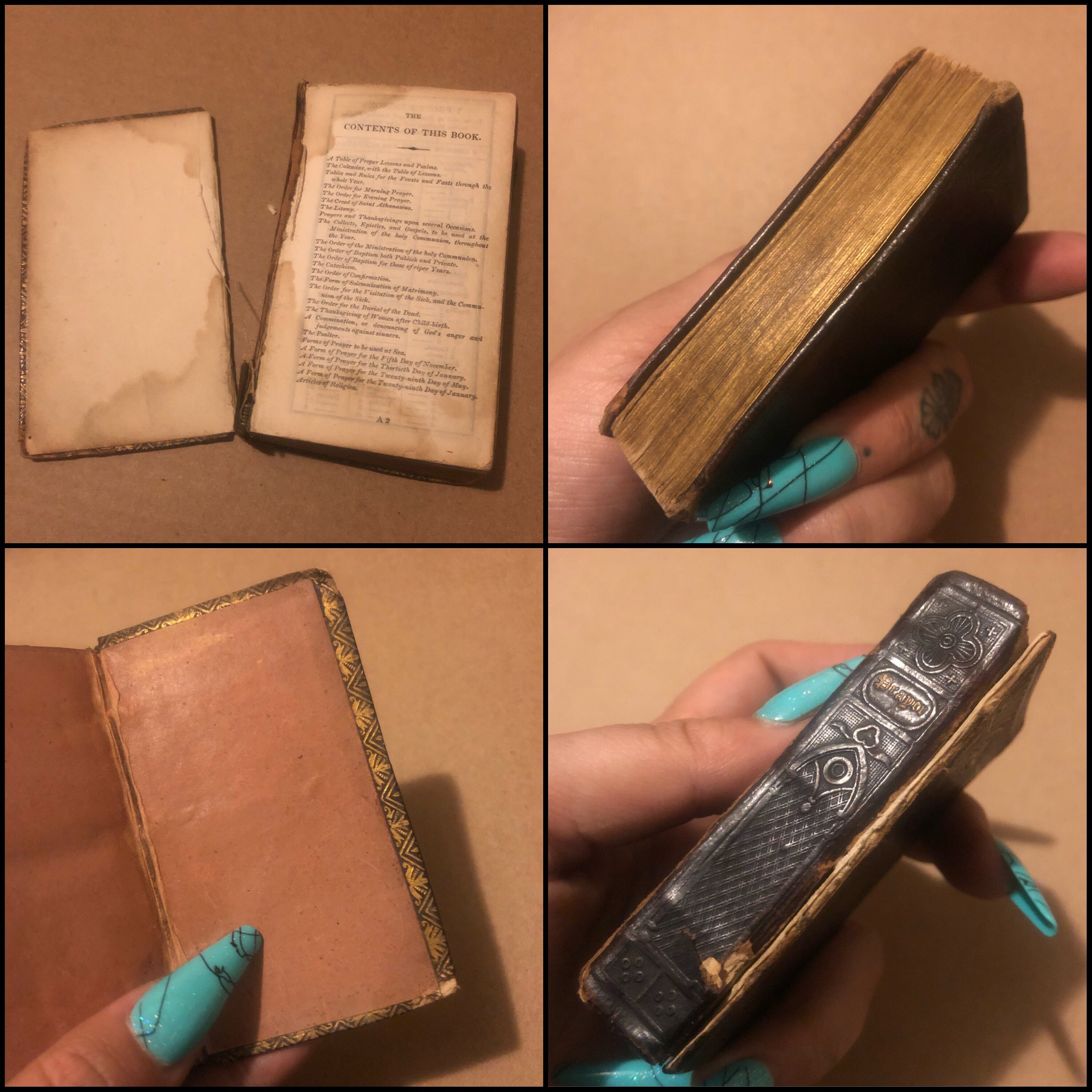 Two 1800s Antique Mini Leather Books - Etsy