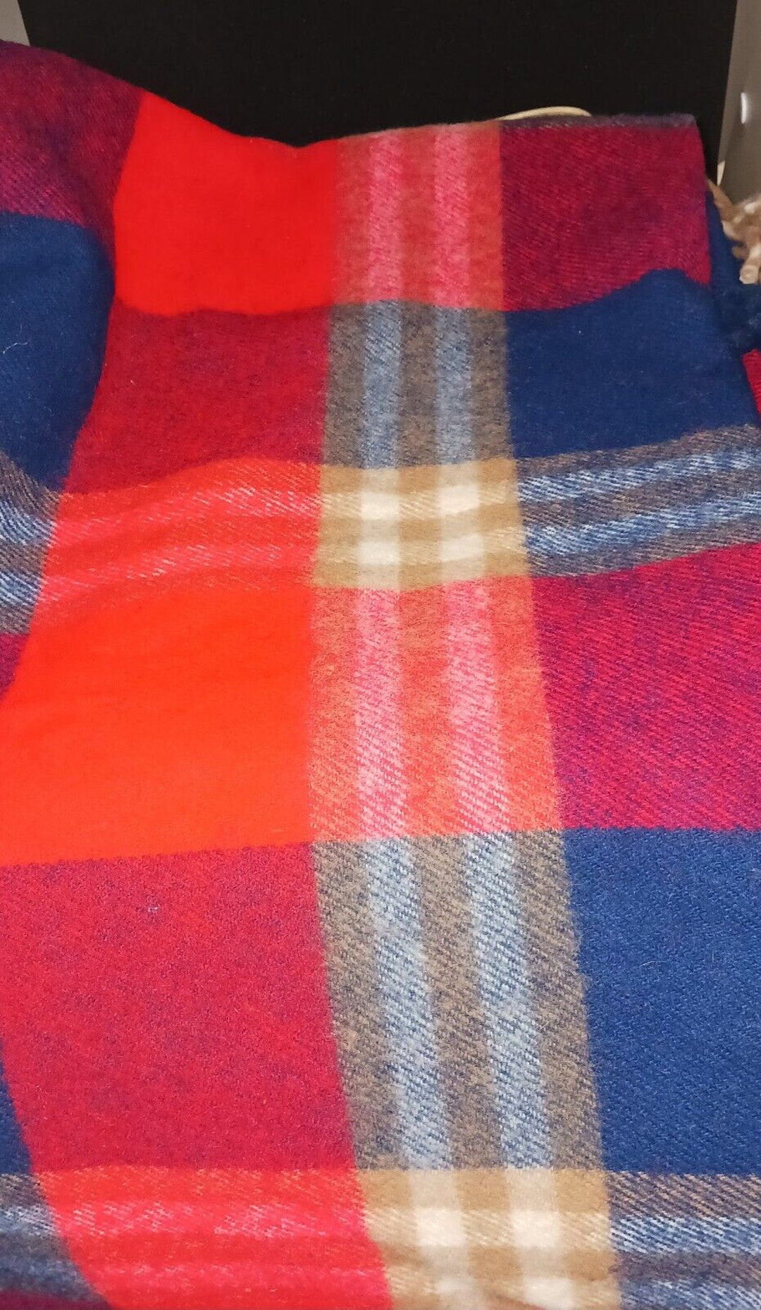 Vintage TROY LEISURE Plaid Blanket Wfringe, 54 X 68 Includes Padded ...