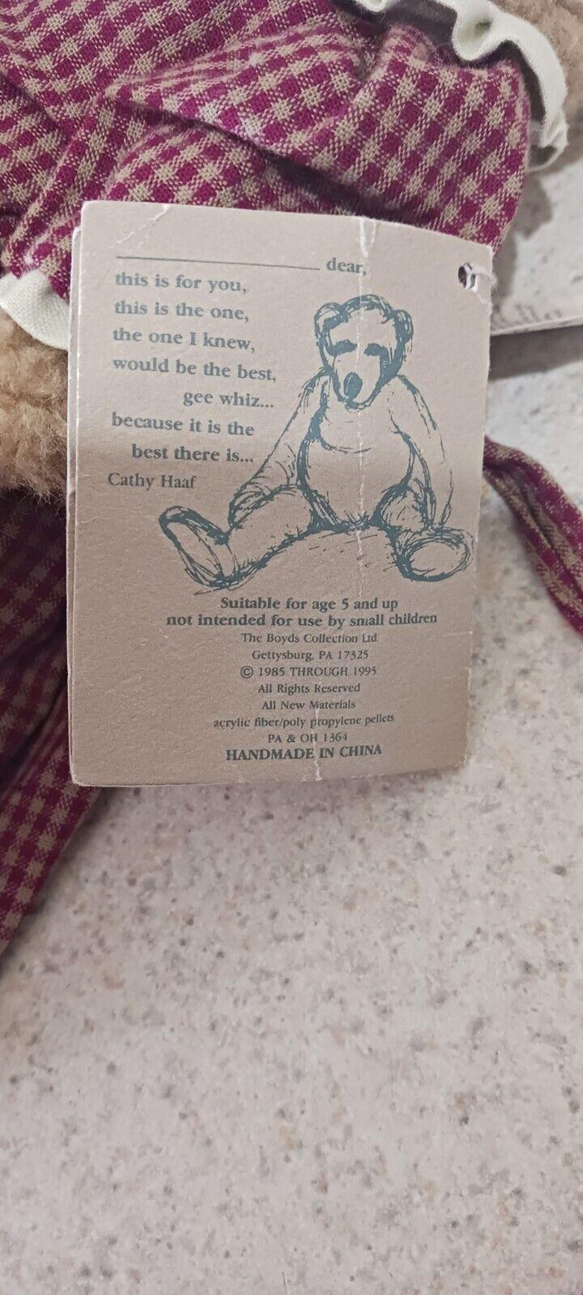 Vintage Boyds Bears Bearwear Patsy Bear Bean Bag Plush With Tags ...