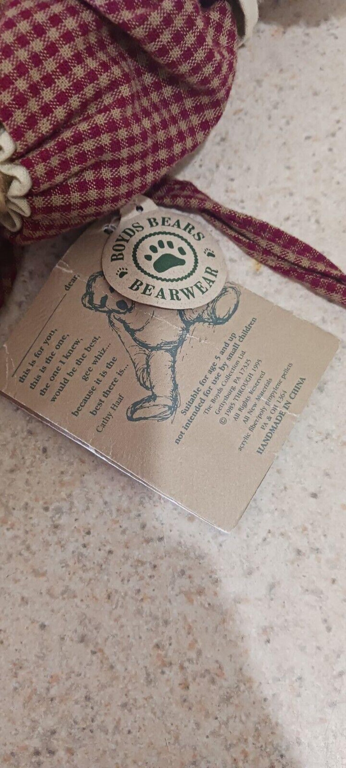 Vintage Boyds Bears Bearwear Patsy Bear Bean Bag Plush With Tags ...