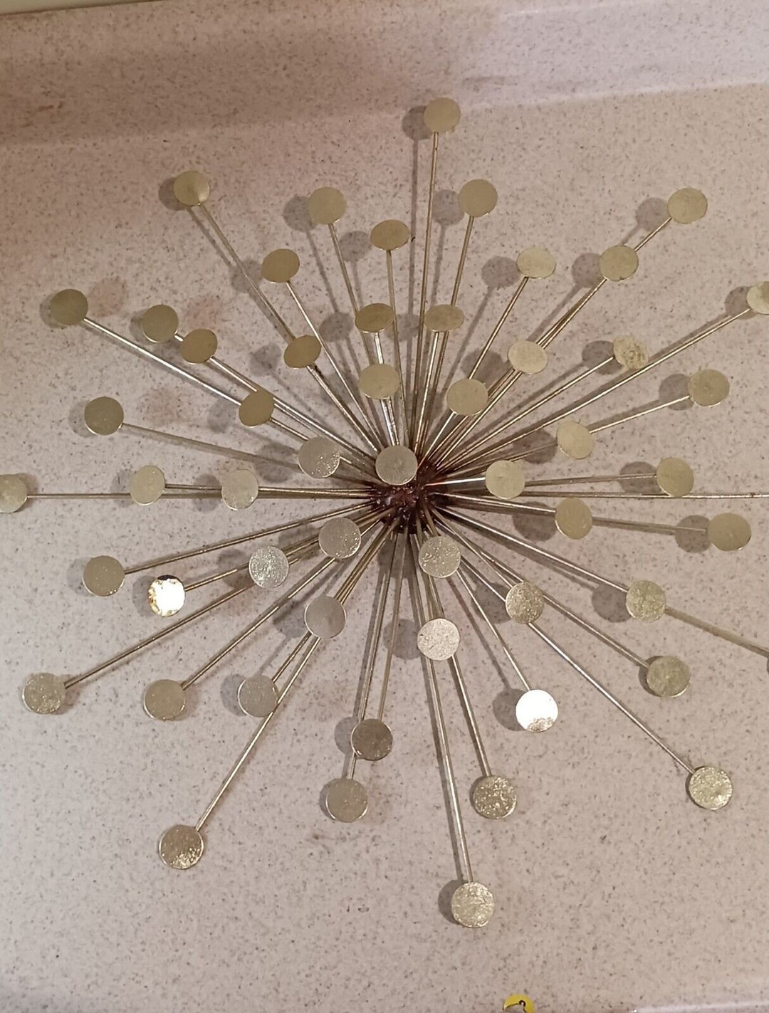 MCM Style Retro Goldtone Starburst Atomic Wall Hanging - Etsy