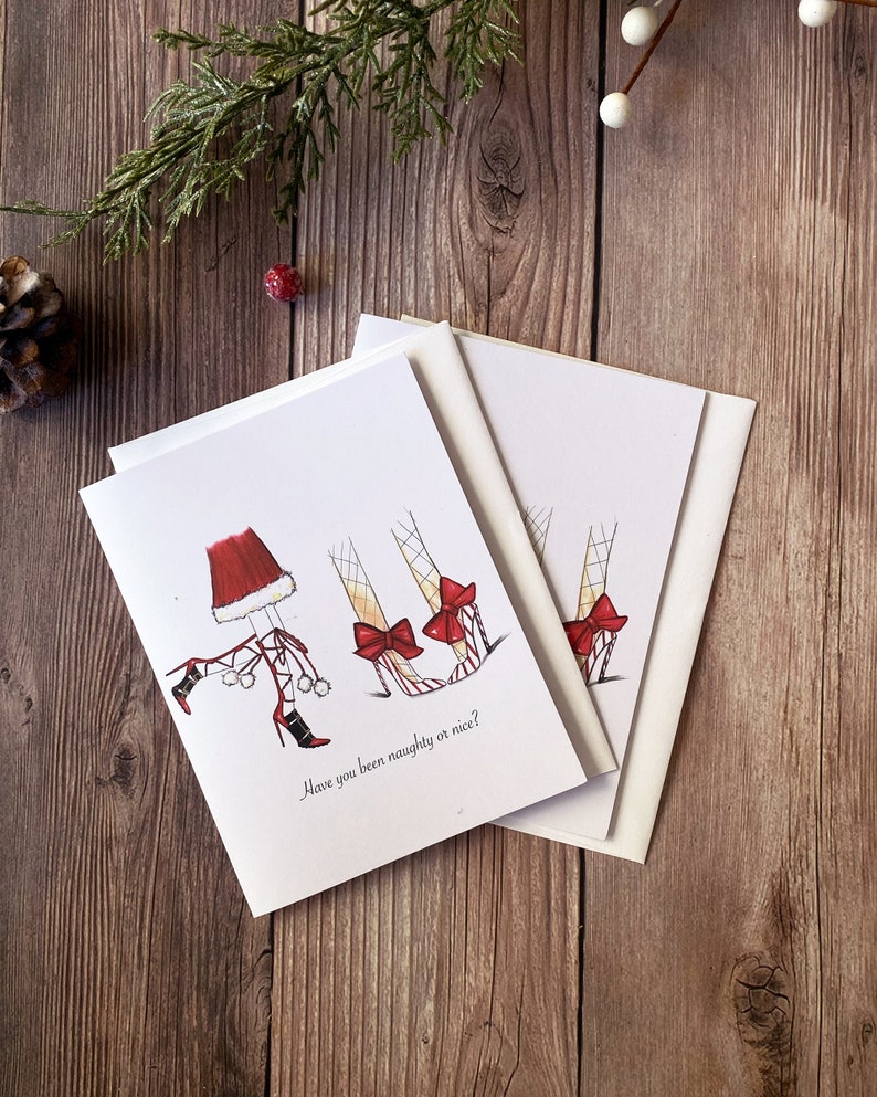 Naughty Or Nice Christmas Card Etsy