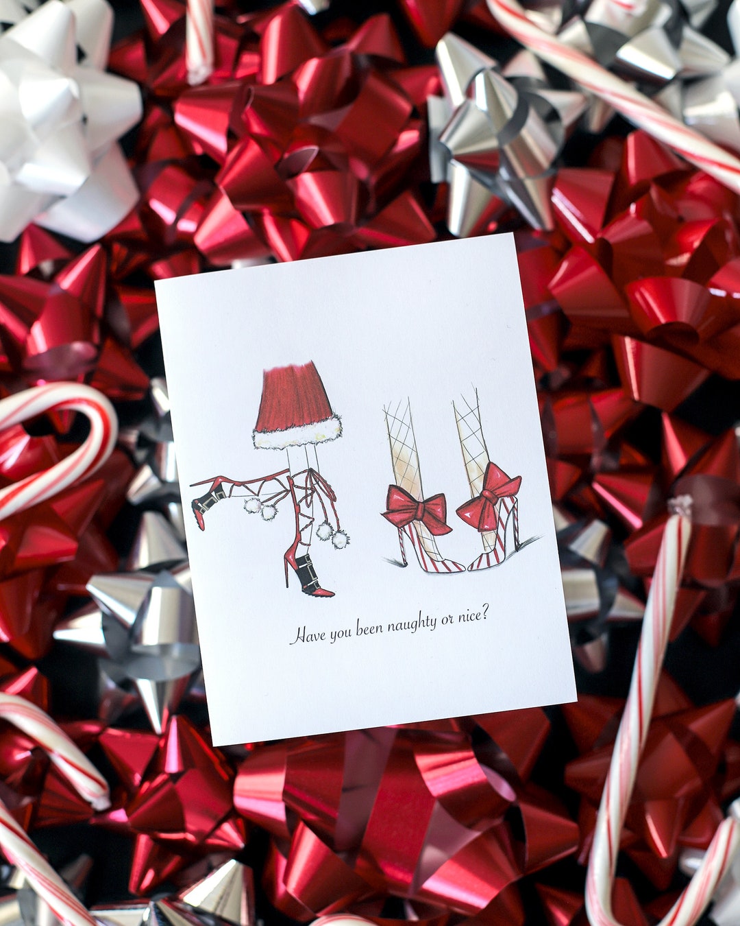 Naughty or Nice Christmas Card - Etsy