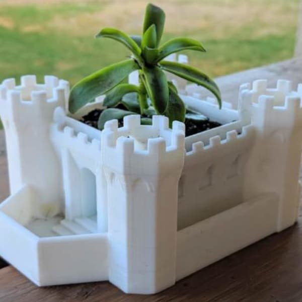3d Printed Castle Planter - Etsy