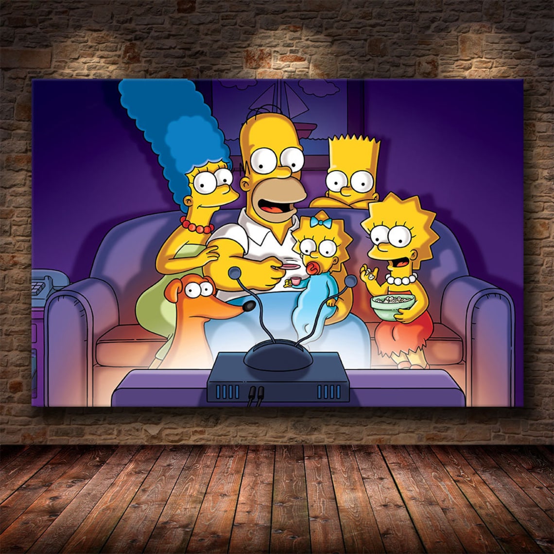 The Simpsons Canvas Poster Print Wall Art Home Decor Tv | Etsy