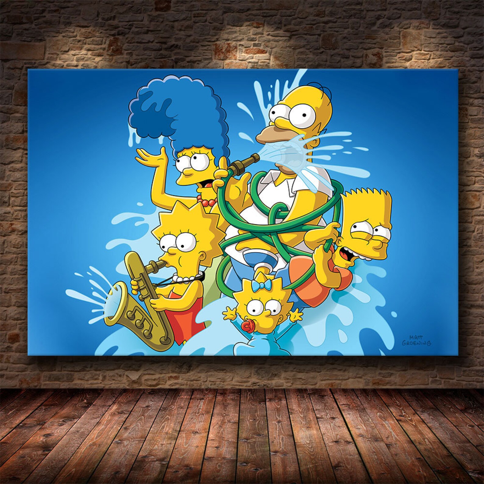 The Simpsons Canvas Poster Print Wall Art Home Decor Tv | Etsy