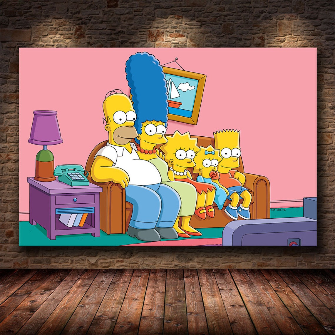 The Simpsons Canvas Poster Print Wall Art Home Decor Tv | Etsy