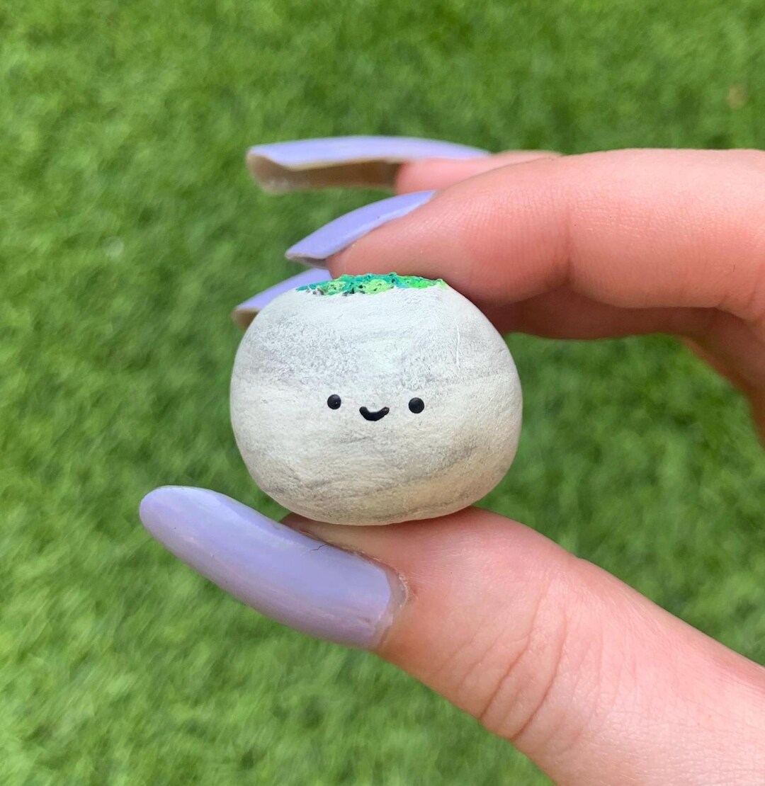 Little Rock Desk Buddy, Cute Creature Clay Figure, Pocket Worry Friend ...