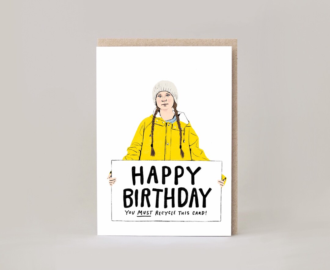 Greta Thunberg Birthday Card: Climate Activist Illustrated Art - Etsy UK