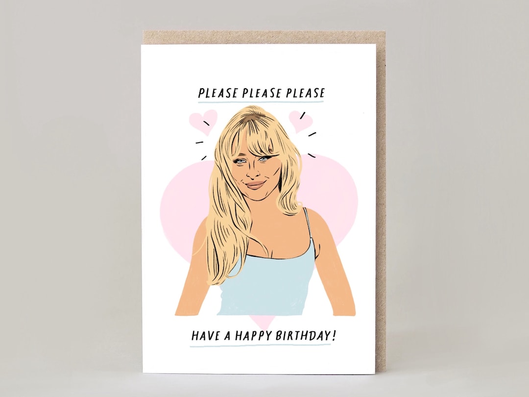 Sabrina Carpenter Birthday Card | Funny Pop Culture Music Illustrated ...