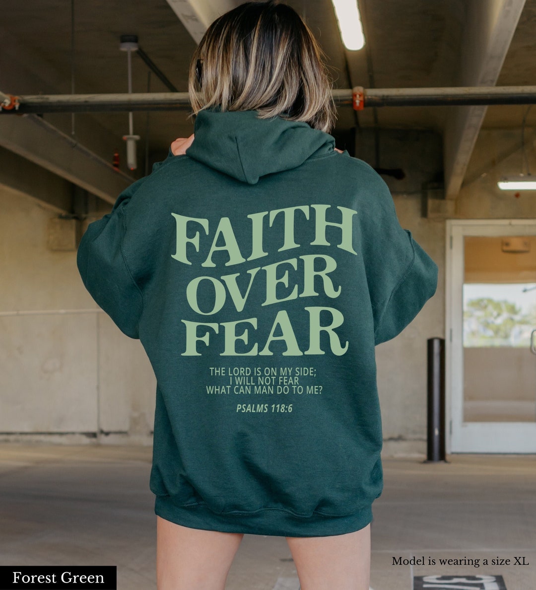 Faith Over Fear Jesus Hoodie Christian Hoodie Christian Sweatshirt ...