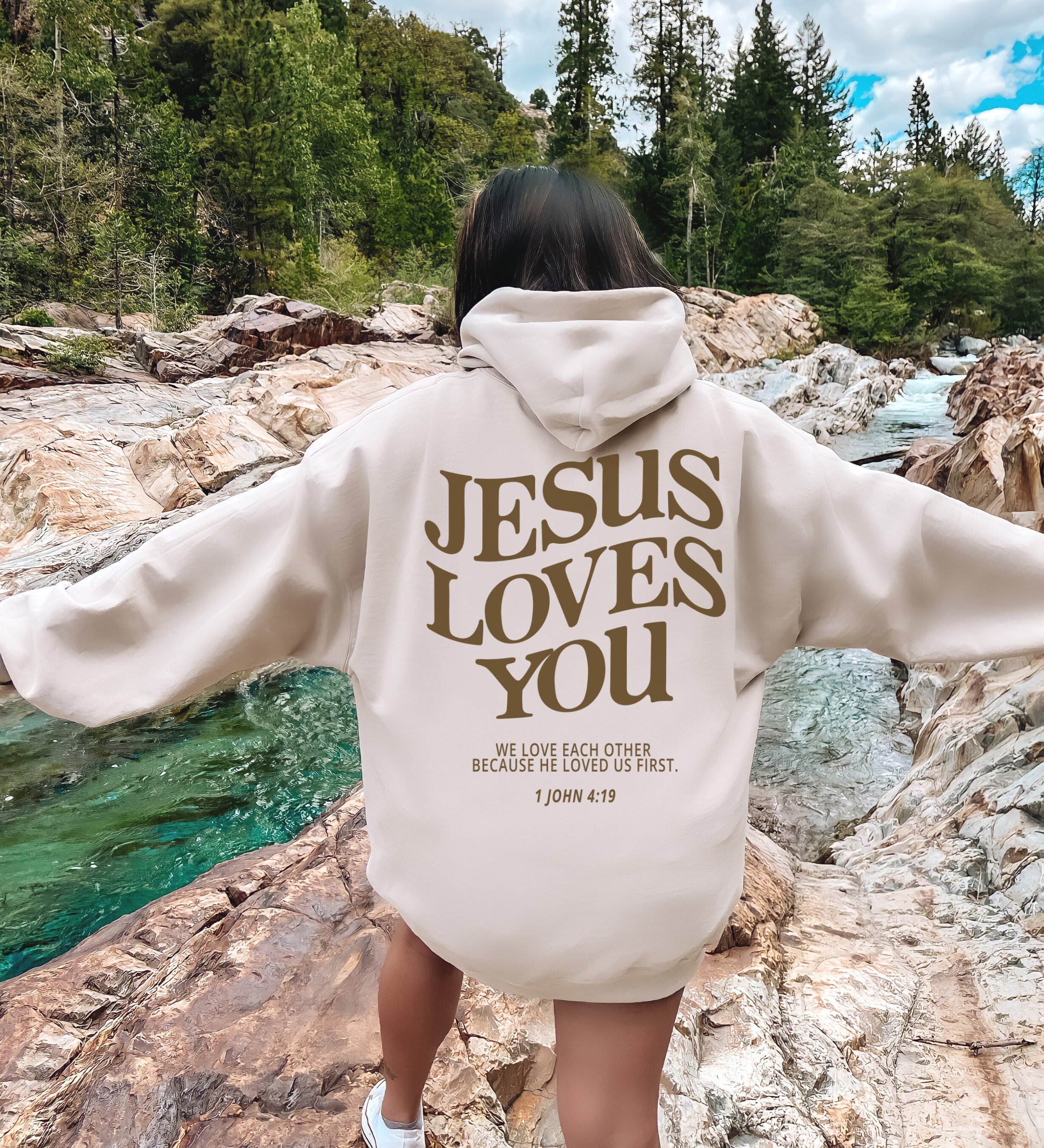 Jesus Loves You Hoodie Christian Hoodie Christian Sweatshirt Etsy