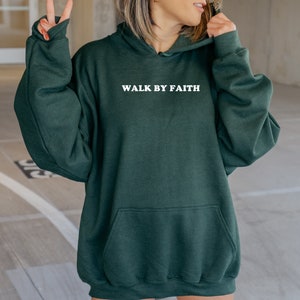 Walk by Faith Christian Hoodie Jesus Hoodie Aesthetic Hoodie Christian ...