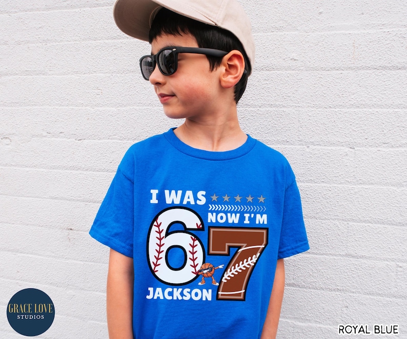 6 7 Birthday Shirt I Was 6 Now I'm 7 Birthday Shirt Funny 7th B-day ...