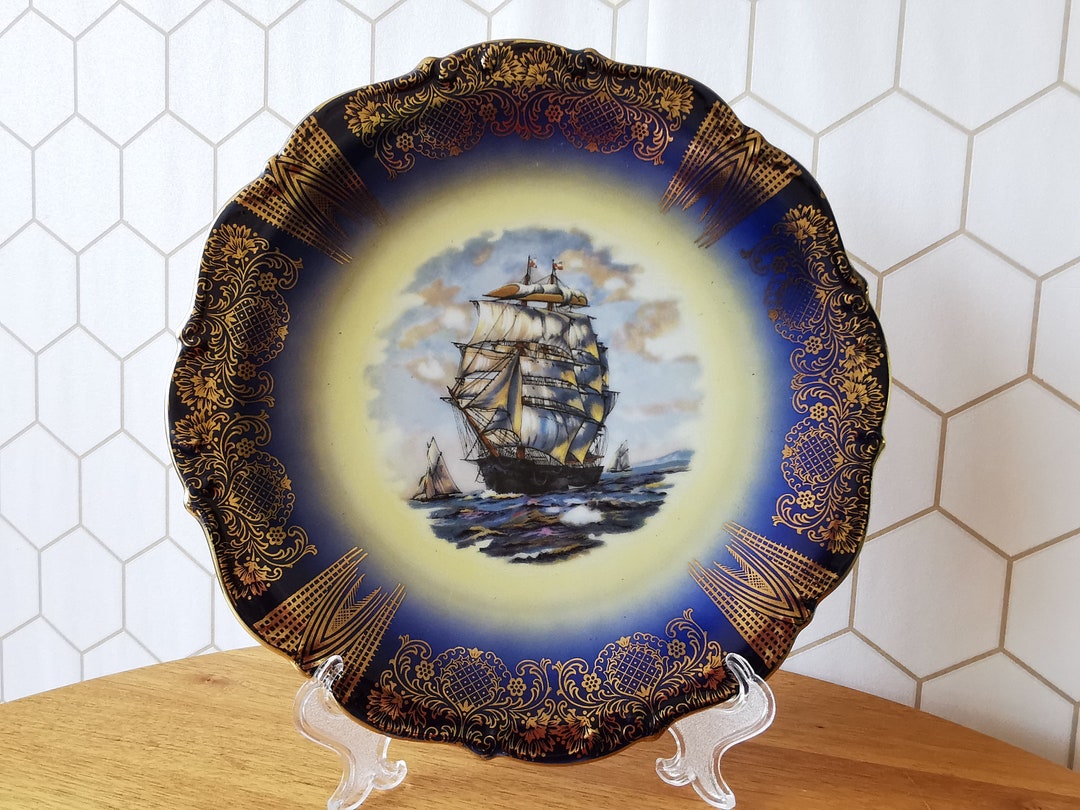 Dü-co Kunst Rehau Bavaria, Wall Plate/plaque With Image of a Sailing ...