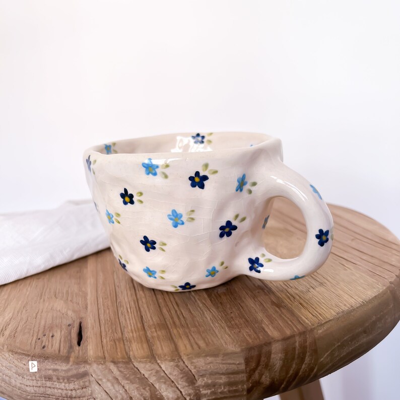 Flowers Mug Handmade Coffee Mug Ceramic Mug - Etsy