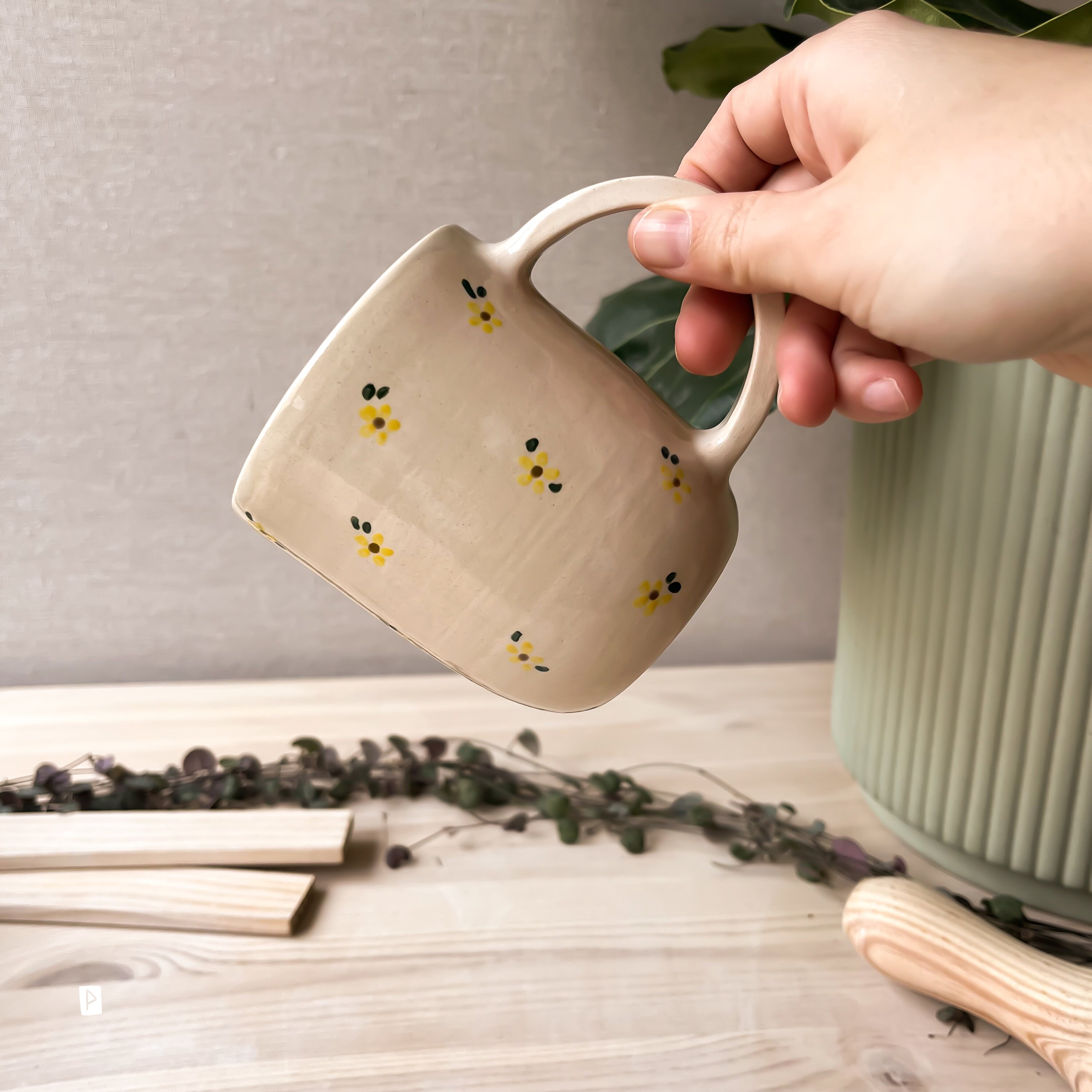 Mug With Flowers Handmade Ceramic Mug Coffee Mug - Etsy