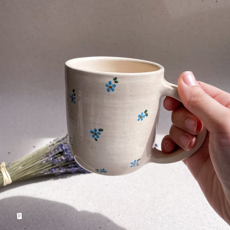 Mug With Flowers Handmade Ceramic Mug Coffee Mug - Etsy