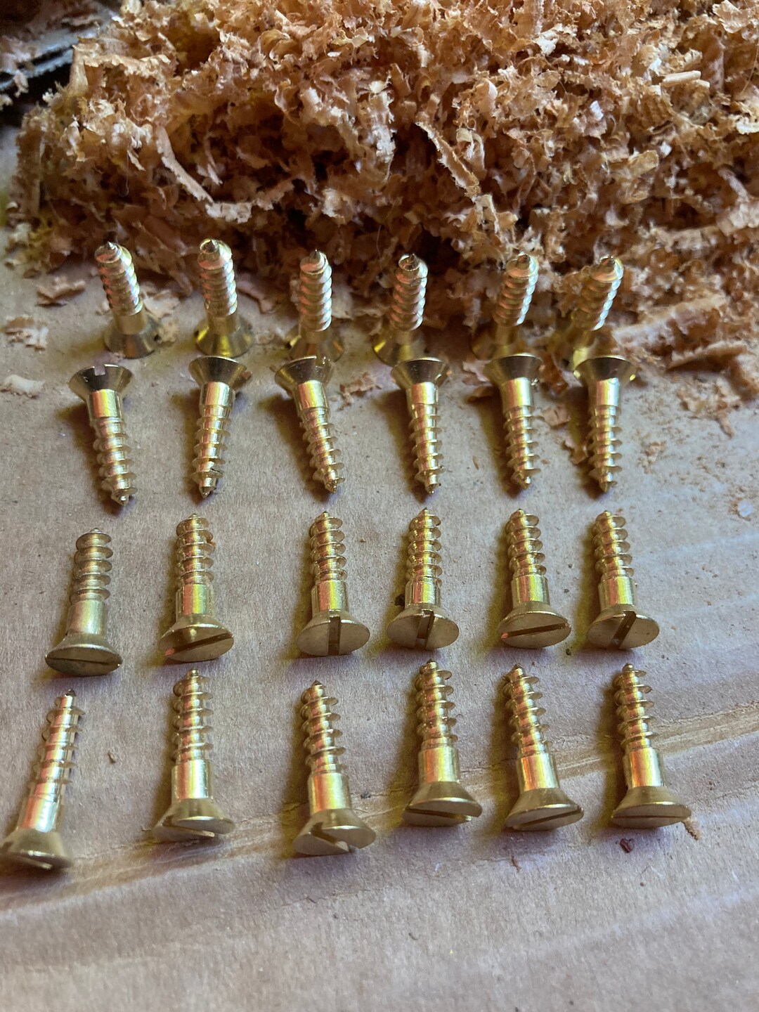 9 X 3/4 Brass Screws (24) Slotted Flat Head Wood Screws - Etsy