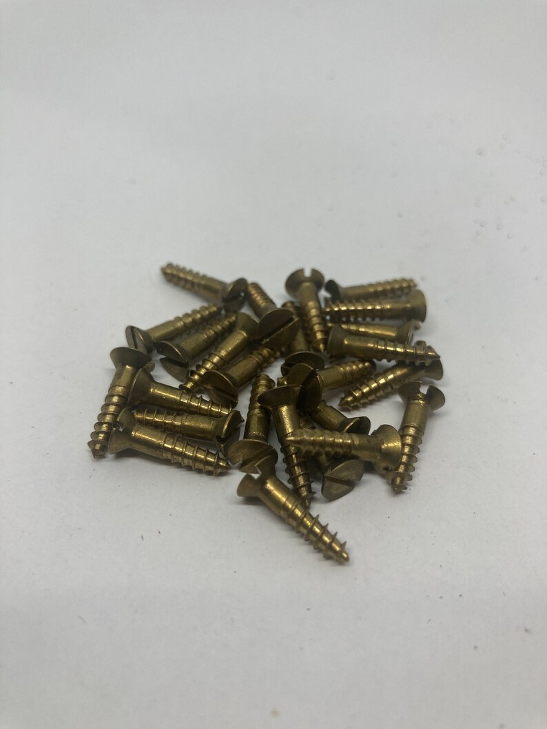 4 X 1/2 Vintage Brass Screws (24) Slotted Flat Head Wood Screws - Etsy