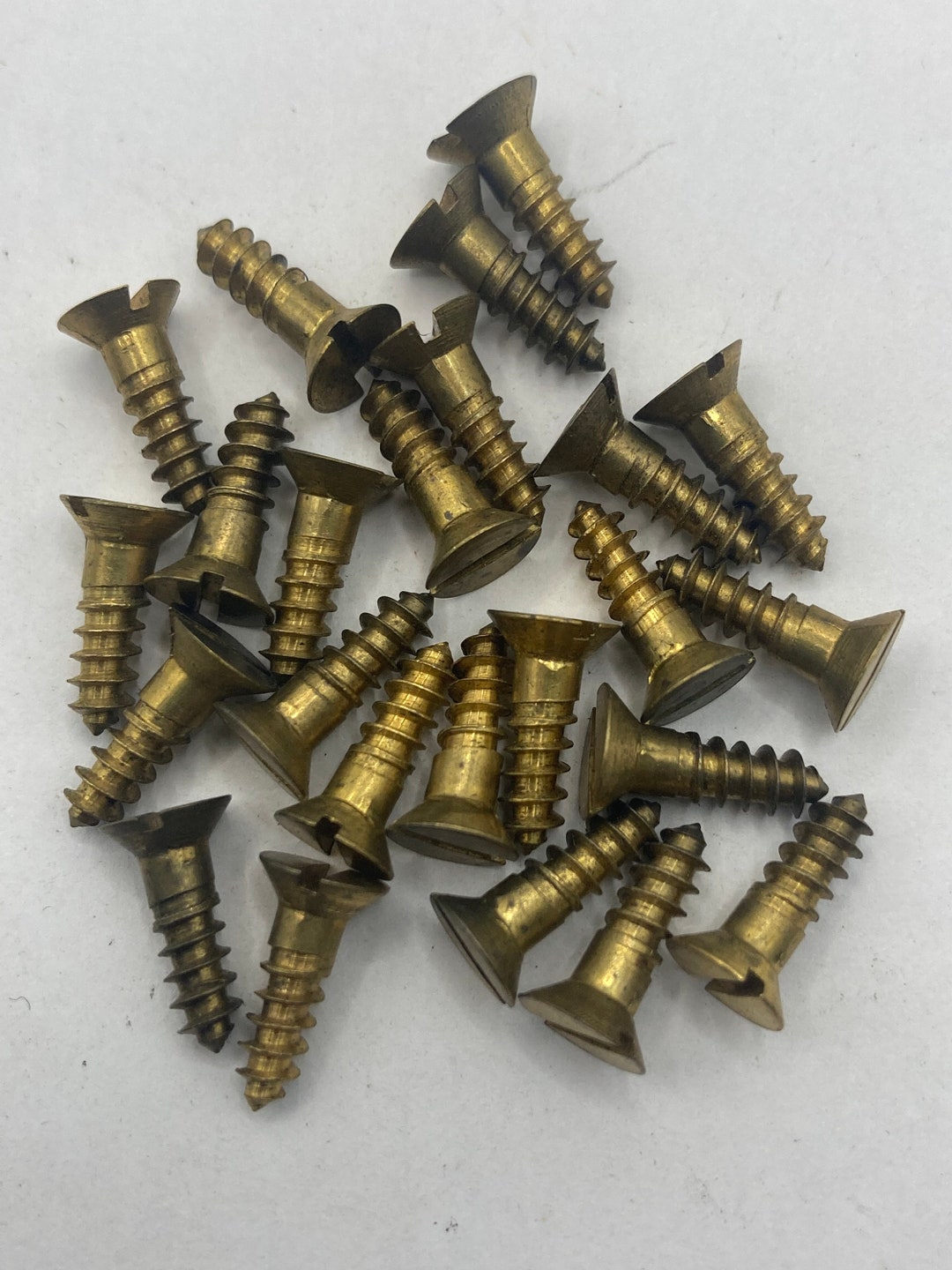5 X 1/2 Vintage Detroit Bolt Brass Screws (24) Slotted Flat Head Wood Screws - Etsy
