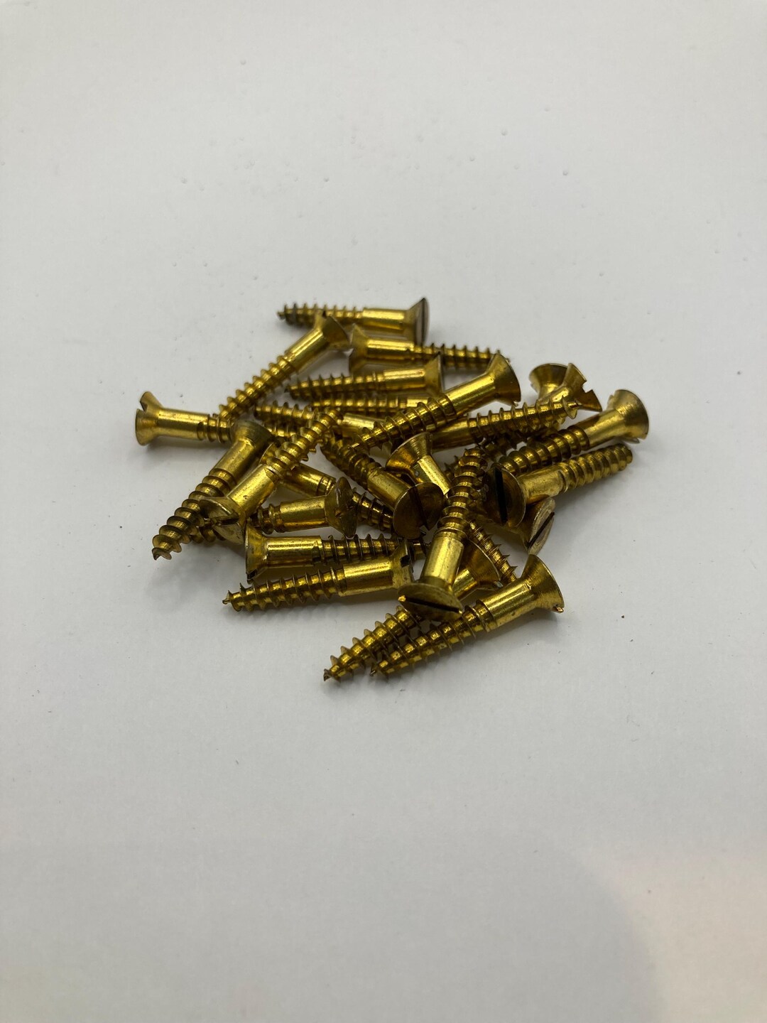 7 X 7/8 Vintage Continental Brass Screws (24) Slotted Flat Head Wood Screws - Etsy