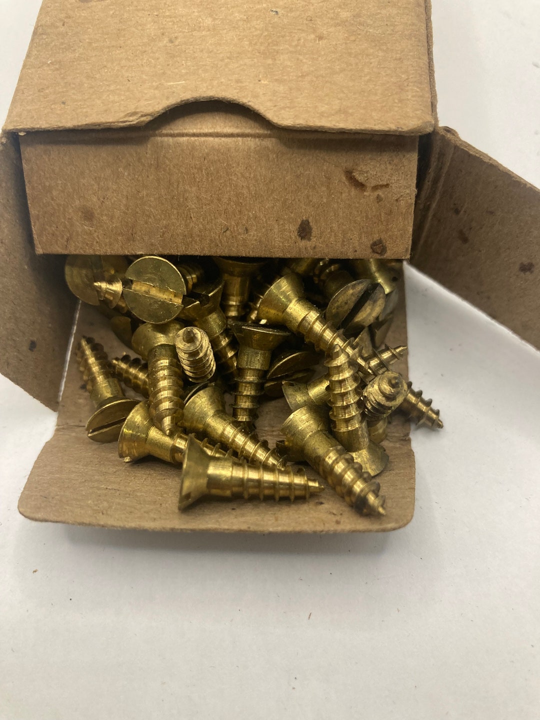 8 X 5/8 Vintage Industriade Brass Screws (24) Slotted Flat Head Wood Screws - Etsy