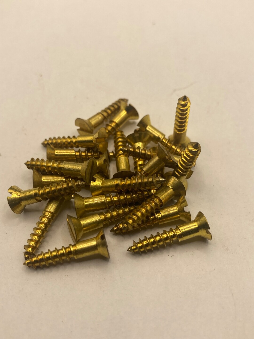 6 X 3/4 Vintage Detroit Bolt Brass Screws (24) Slotted Flat Head Wood Screws - Etsy
