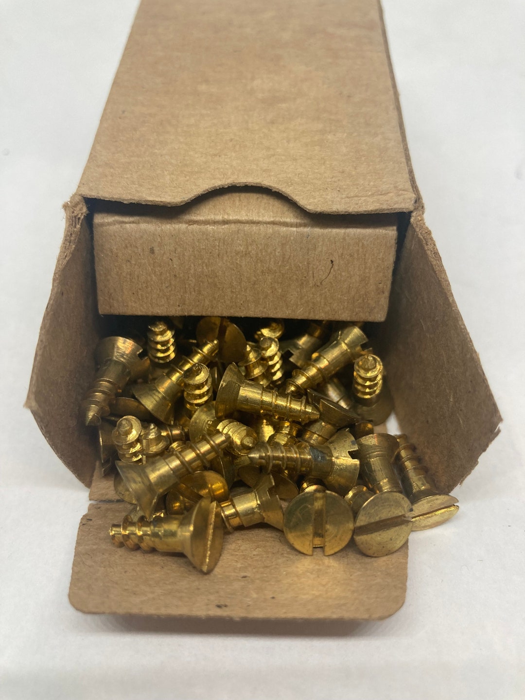 7 X 1/2 Riteloc Brass Screws (24) Slotted Flat Head Wood Screws - Etsy