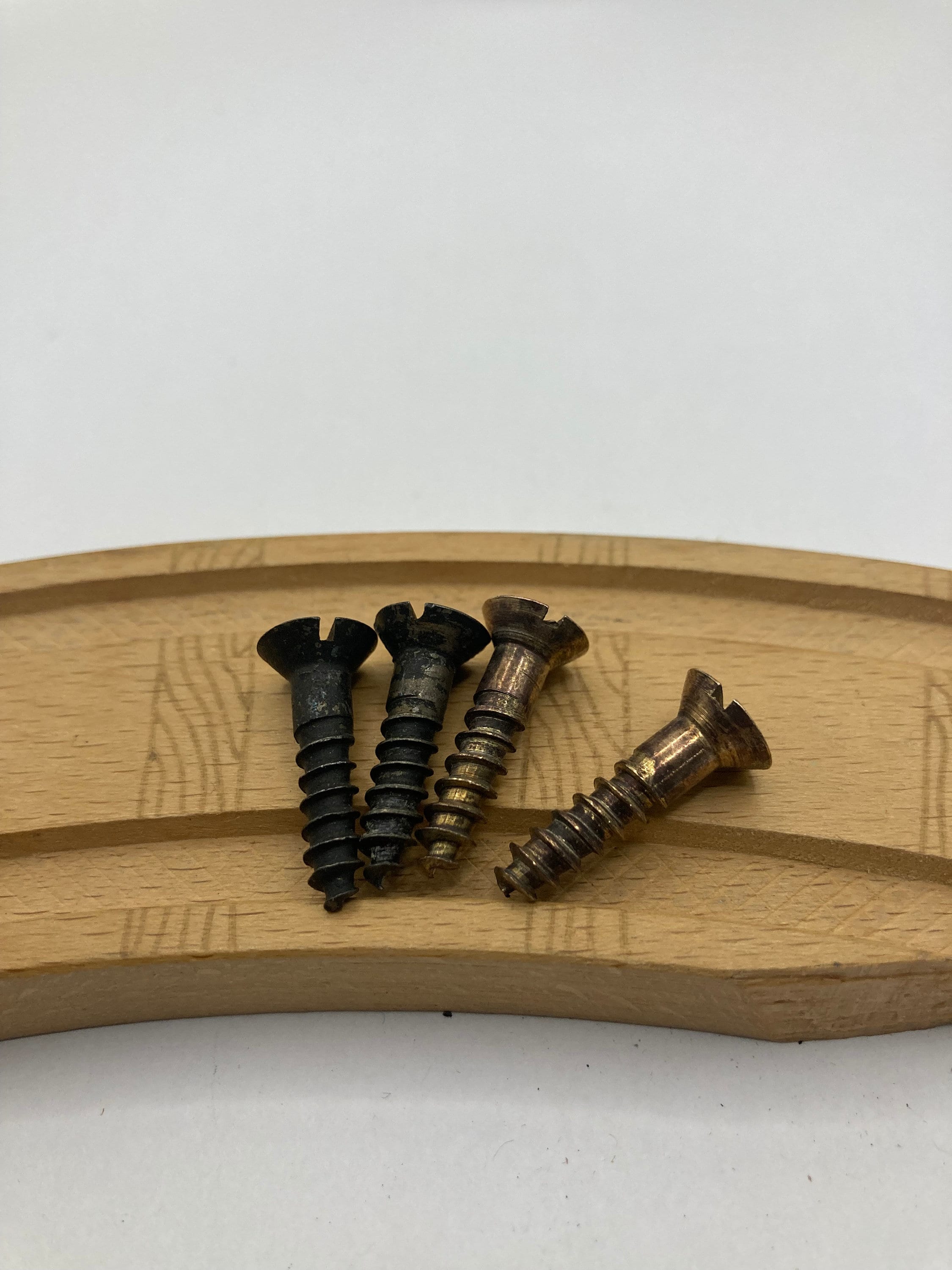 10 X 7/8 Vintage Copper Brass Screws (24) Slotted Flat Head Wood Screws ...