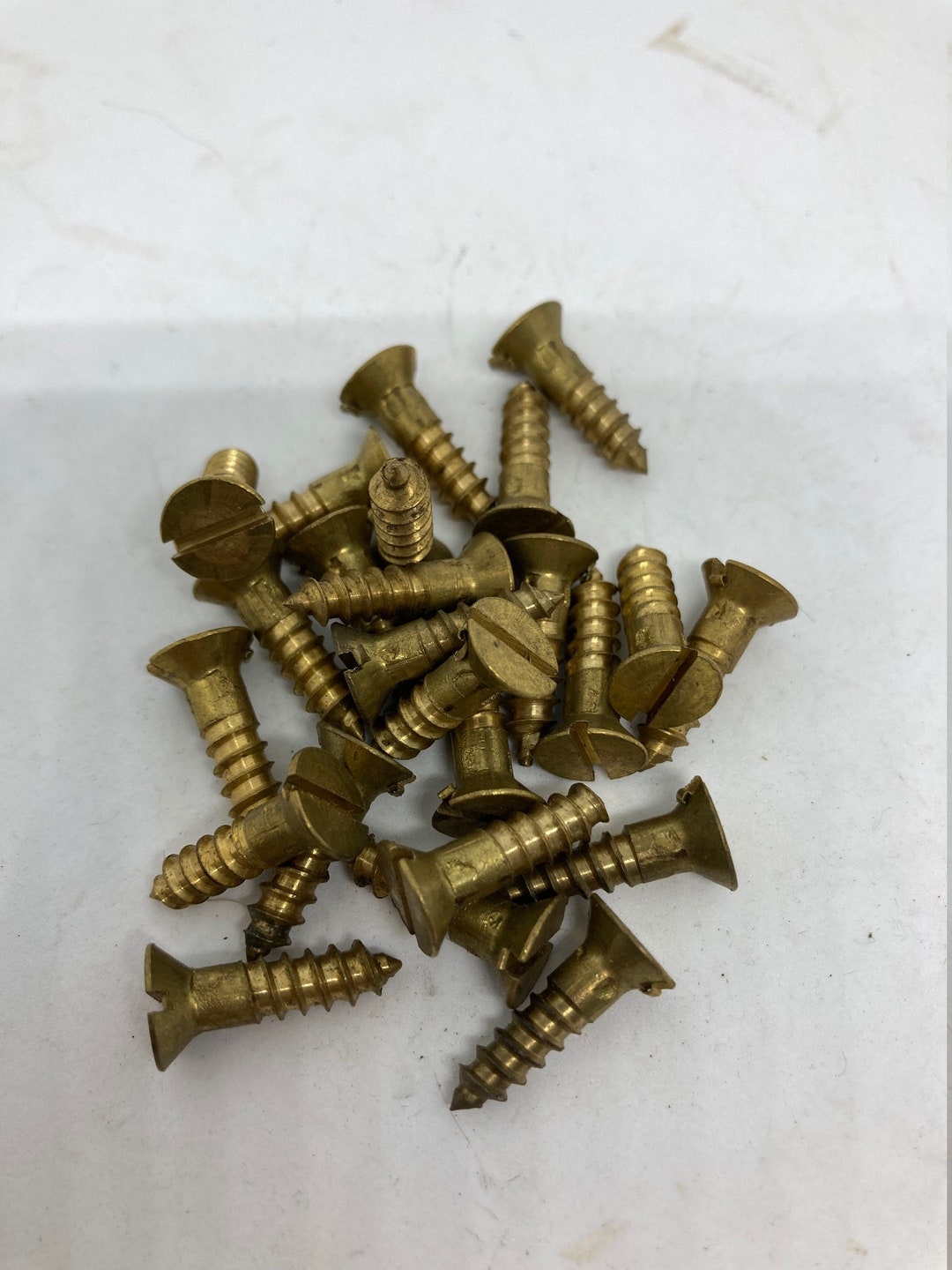 10 X 3/4 Vintage Dura-tite Brass Screws (24) Slotted Flat Head Wood Screws - Etsy