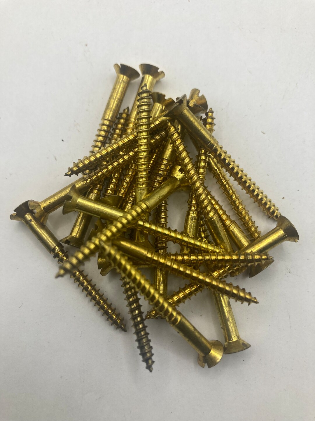 6 X 1 1/2 Vintage Universal Brass Screws 24 Slotted Flat Head Wood Screws - Etsy