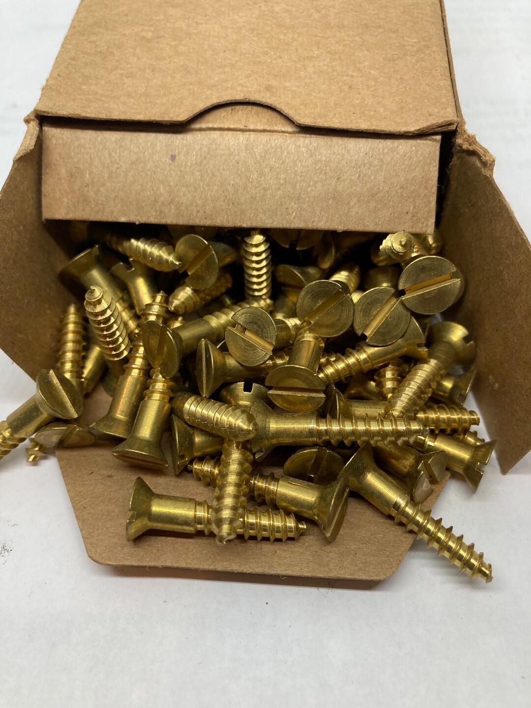 10 X 1 Vintage P B Field Brass Screws (24) Slotted Flat Head Wood Screws - Etsy