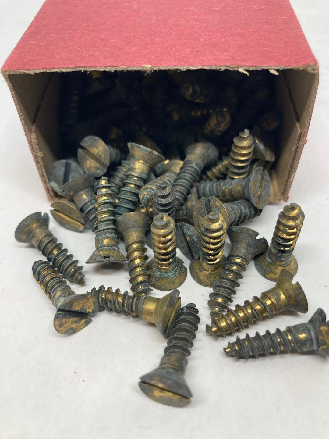 9 X 3/4 Vintage National Lock Brass Screws (24) Slotted Flat Head Wood Screws - Etsy