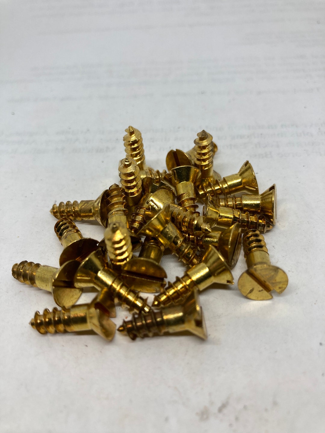 10 X 5/8 Vintage Dura-tite Brass Screws (24) Slotted Flat Head Wood Screws - Etsy