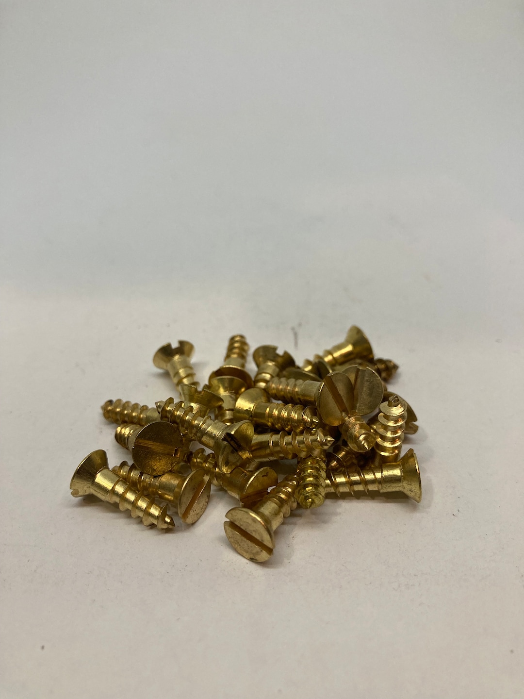 8 X 5/8 NOS Brass Screws (24) Slotted Flat Head Wood Screws - Etsy