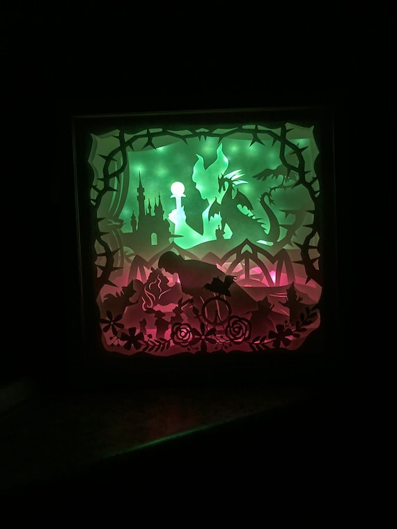 3D Light up shadow box on Disney Theme/Sleeping Beauty Shadow | Etsy