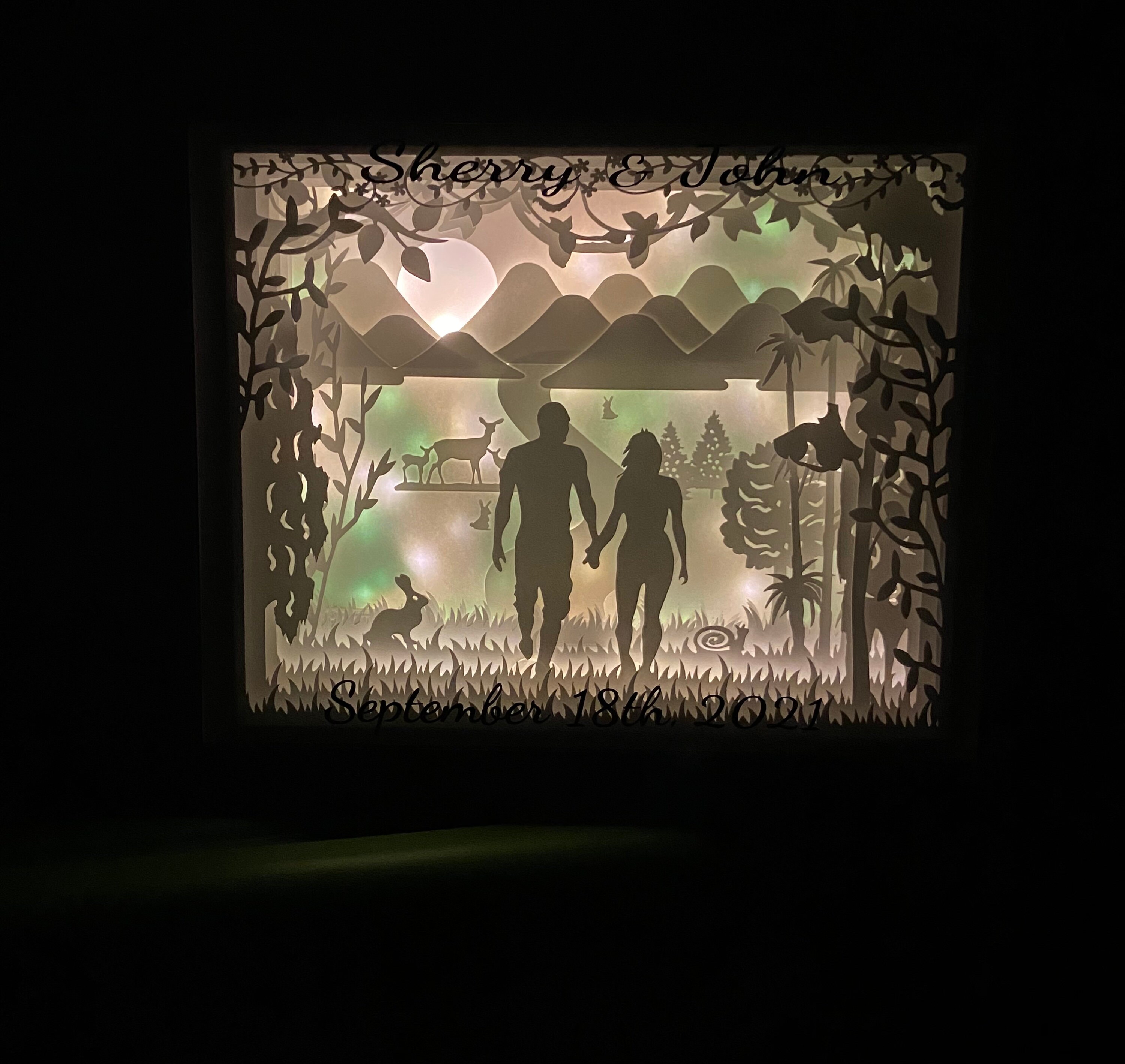 3D Light Shadow Box/ Custom Night Light Box/ Paper Cut Light Box ...
