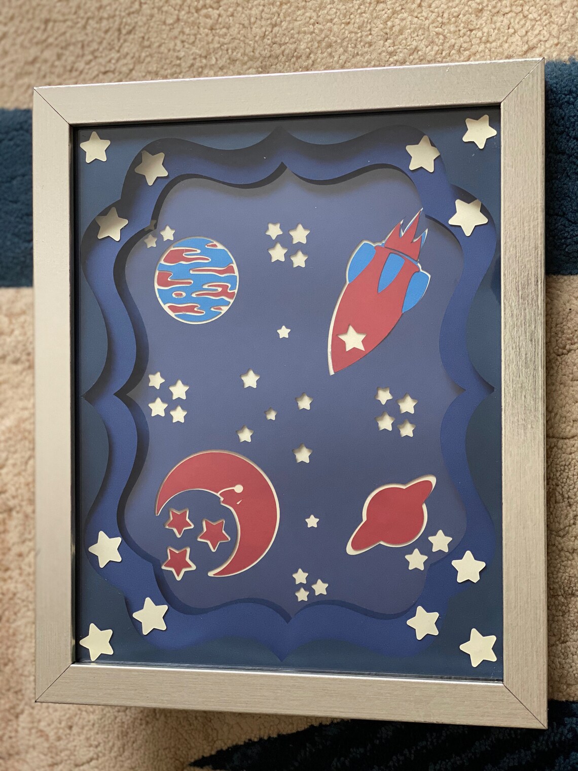 Rocket Ship 3d Shadow Box - Etsy