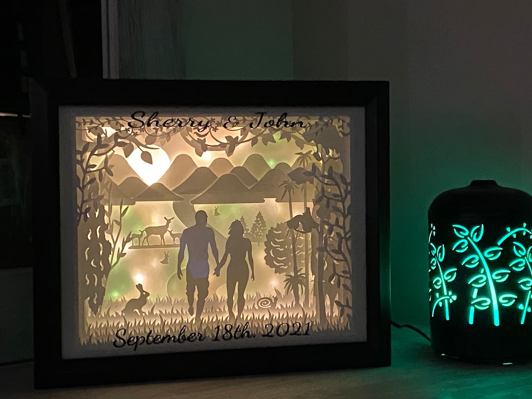 3D Light Shadow Box/ Custom Night Light Box/ Paper Cut Light Box ...