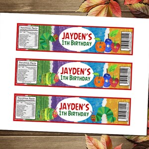Printable Hungry Caterpillar Bottle Labels - Etsy