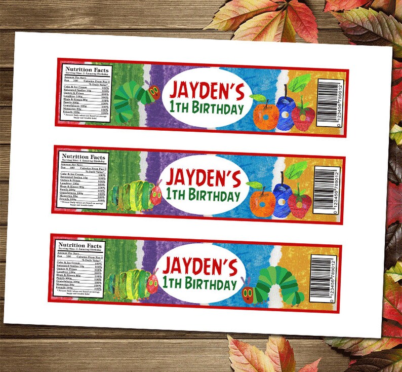 Printable Hungry Caterpillar Bottle Labels - Etsy