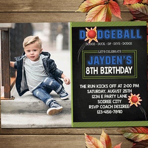 Printable Dodgeball Birthday Party Invitation - Etsy