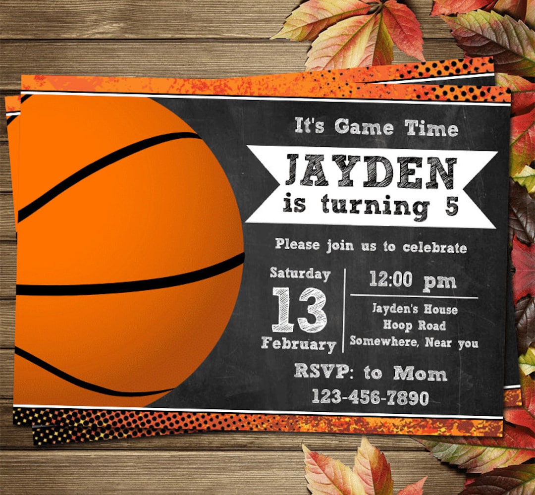 Printable Basketball Birthday Party Invitation - Etsy