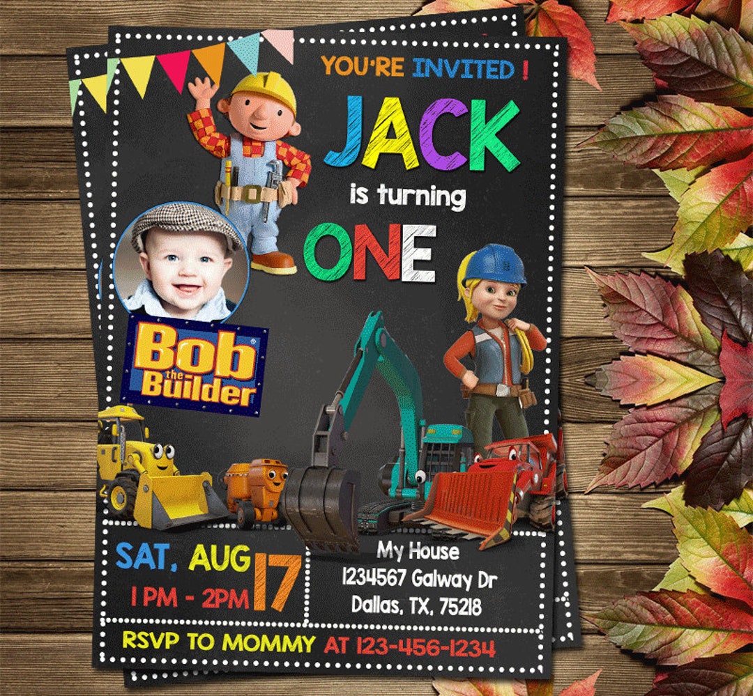 Printable Bob the Builder Birthday Party Invitation - Etsy
