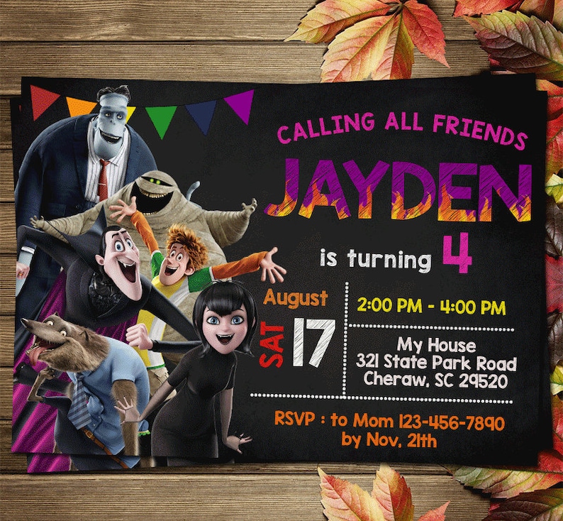 Printable Hotel Transylvania Birthday Party Invitation - Etsy