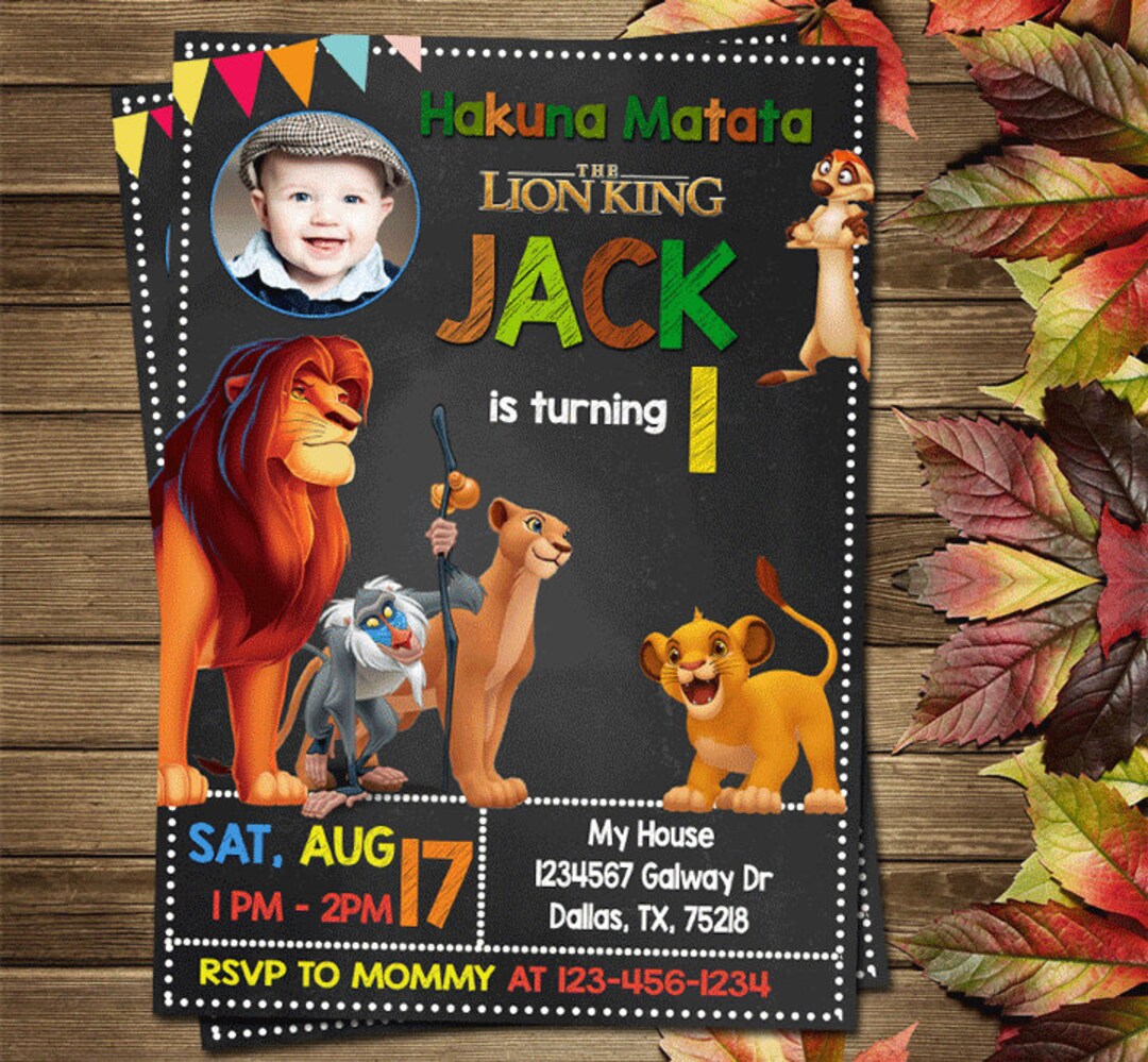 Printable Lion King Birthday Party Invitation - Etsy