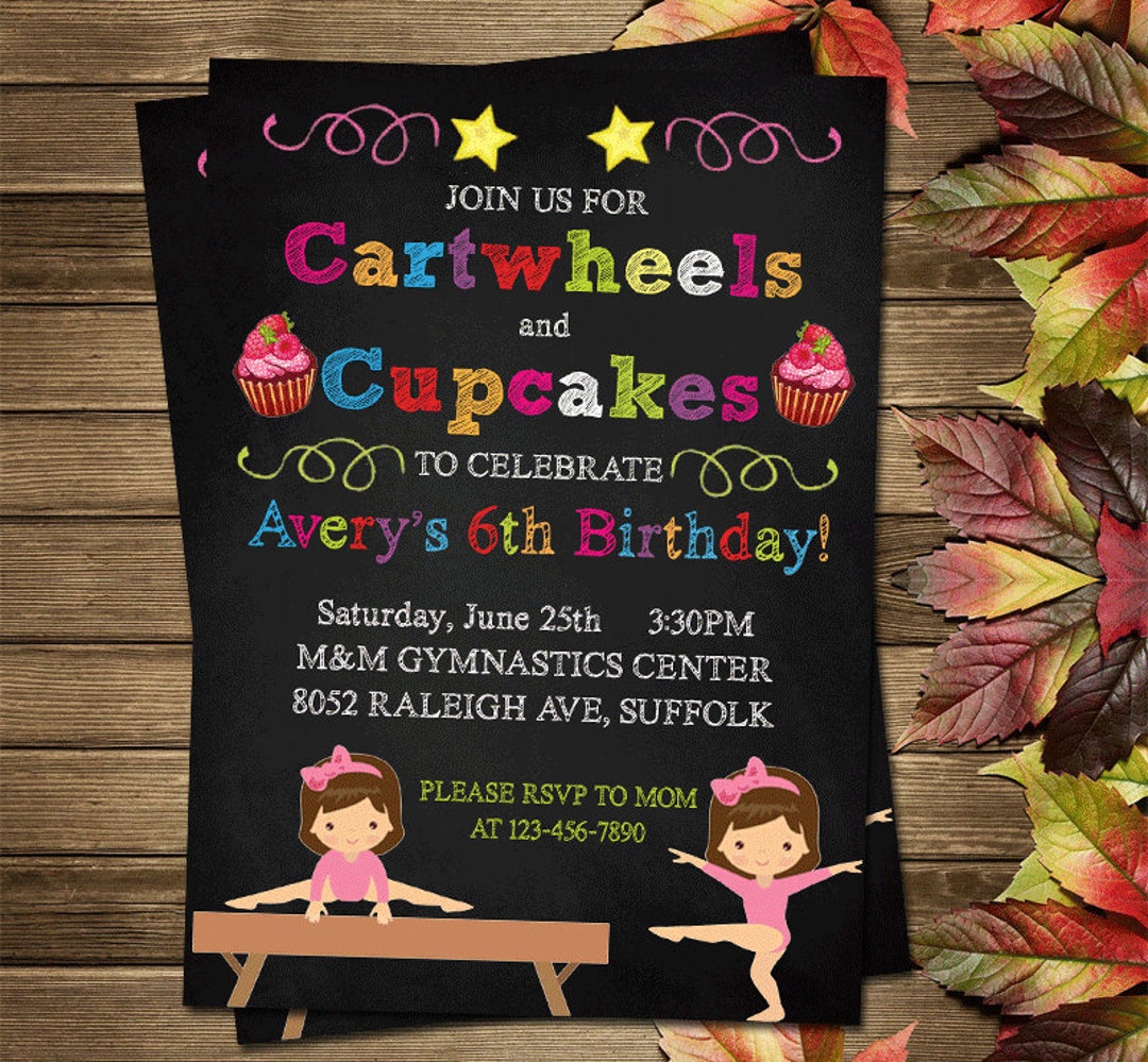 Printable Cartwheels Birthday Party Invitation - Etsy