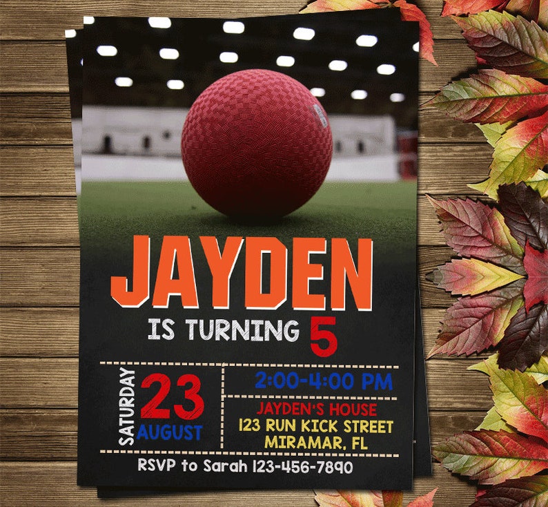 Printable Dodgeball Birthday Party Invitation - Etsy