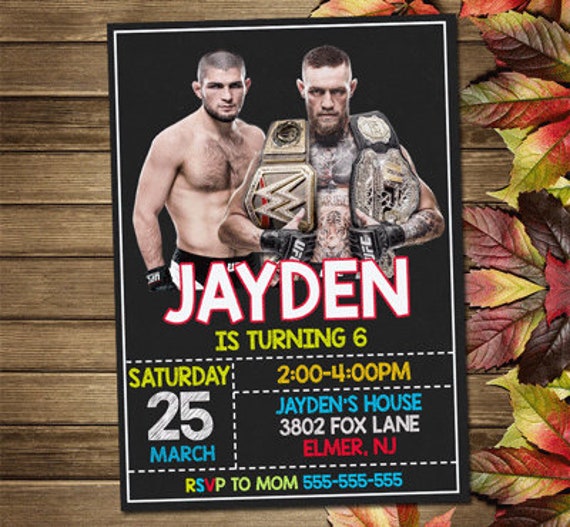 Printable UFC Birthday Party Invitation | Etsy